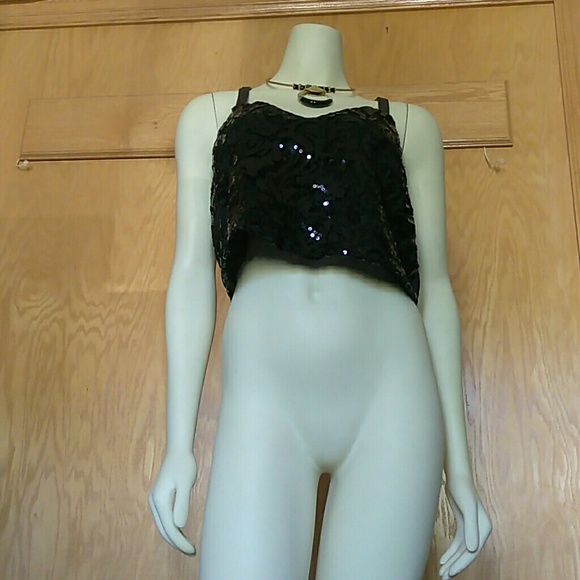 bebe | Tops | Sexy Sequined Bebe Crop Top S New | Poshmark